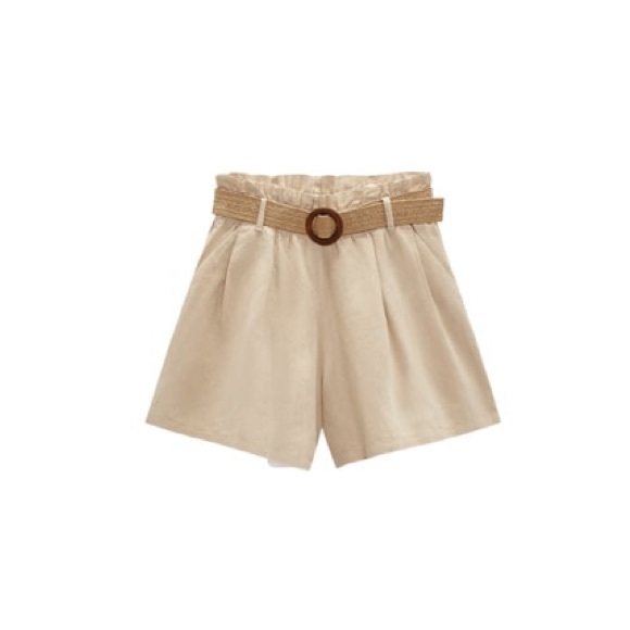 Zara | Shorts | Zara Belted Linen Blend Shorts | Poshmark